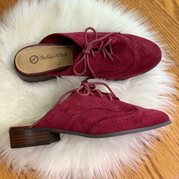 Bella Vita | Shoes | Nwot Bella Vita Baxter Womans Burgundy Suede Mule ...